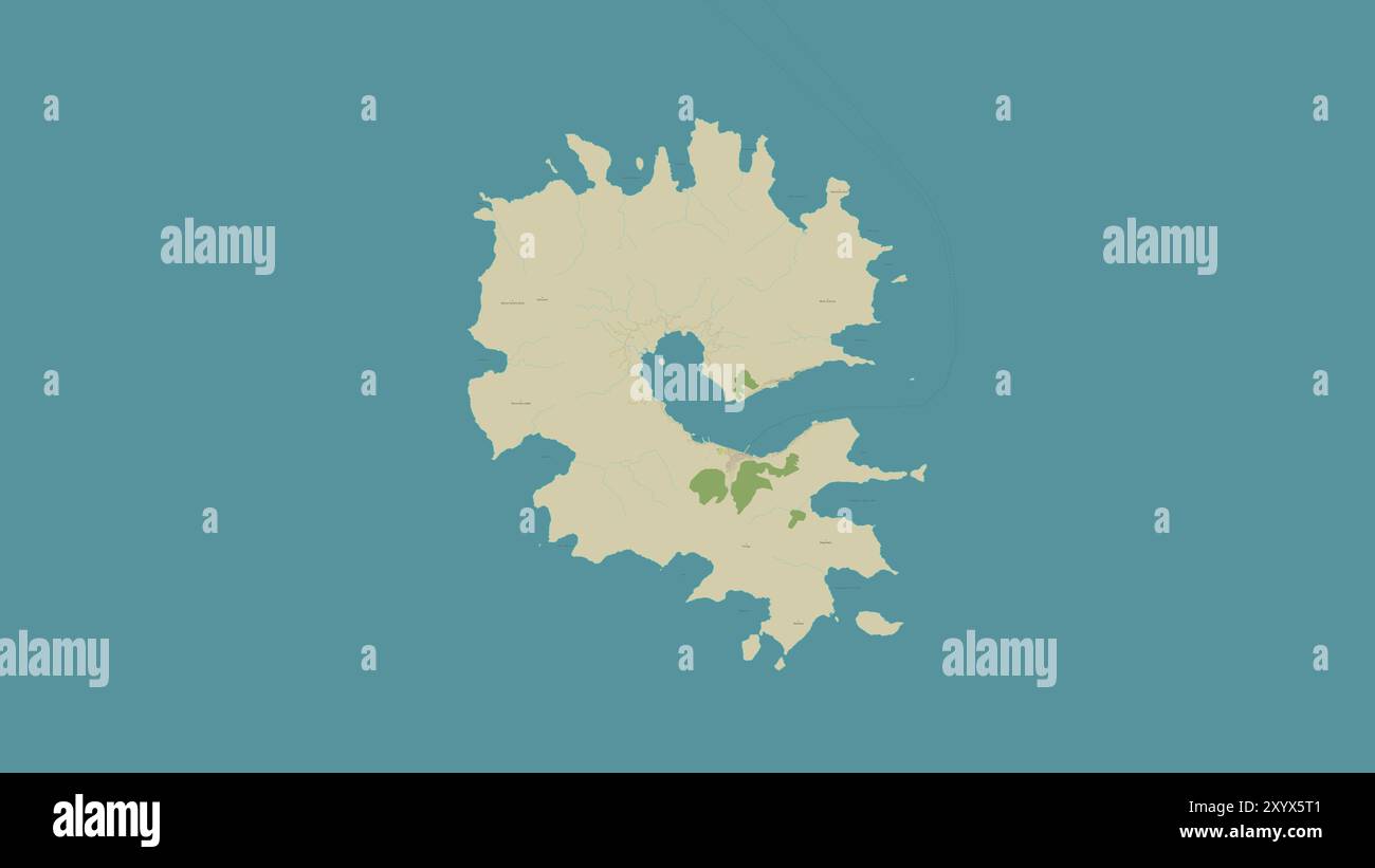 Rapa Island in the South Pacific Ocean on a topographic, OSM ...