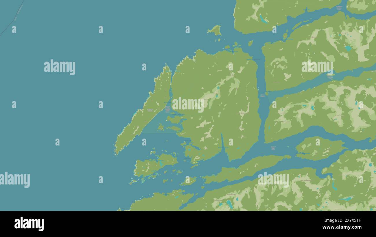 Resolution Island in the Tasman Sea on a topographic, OSM Humanitarian ...