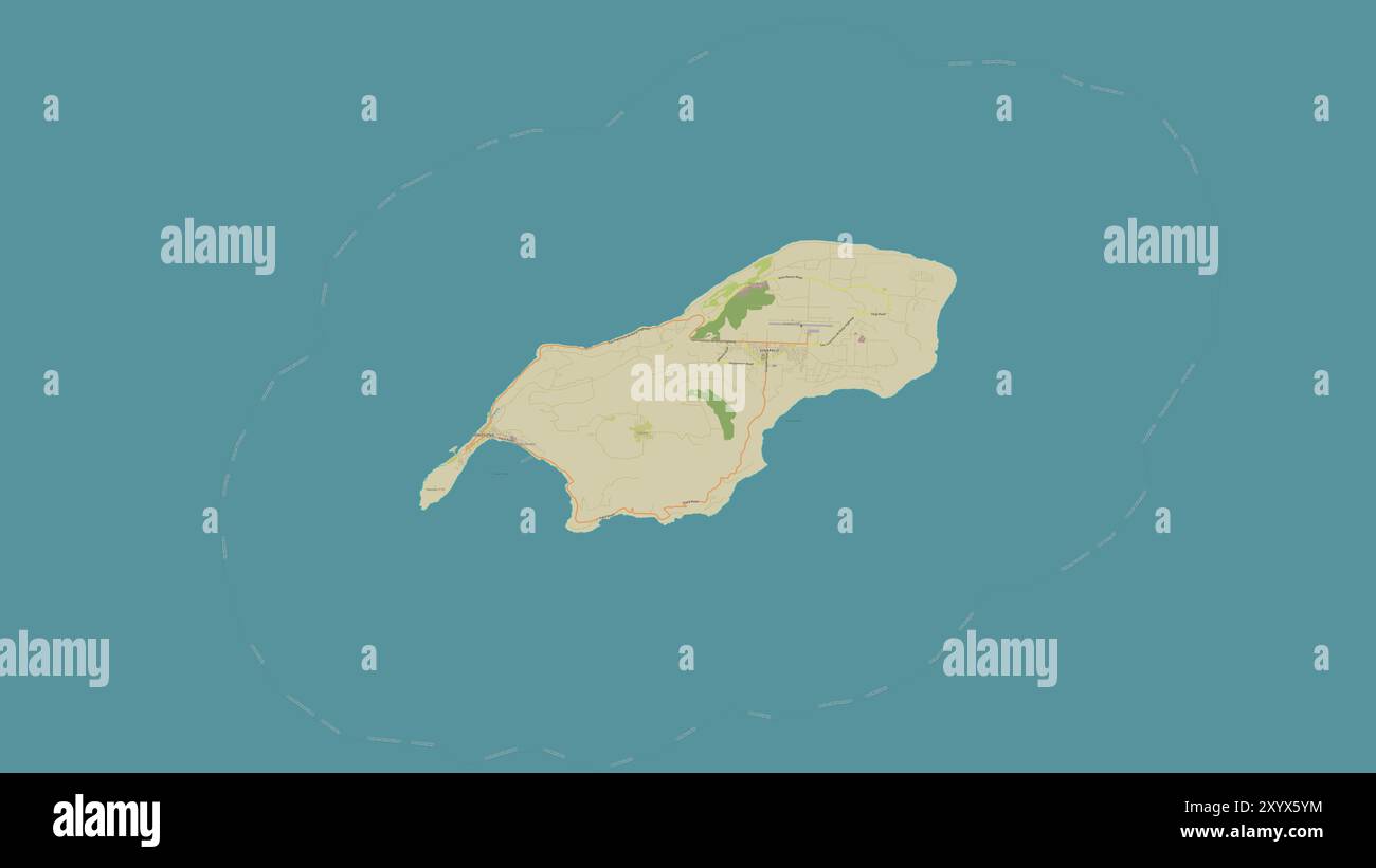 Rota Island in the Philippine Sea on a topographic, OSM Humanitarian ...