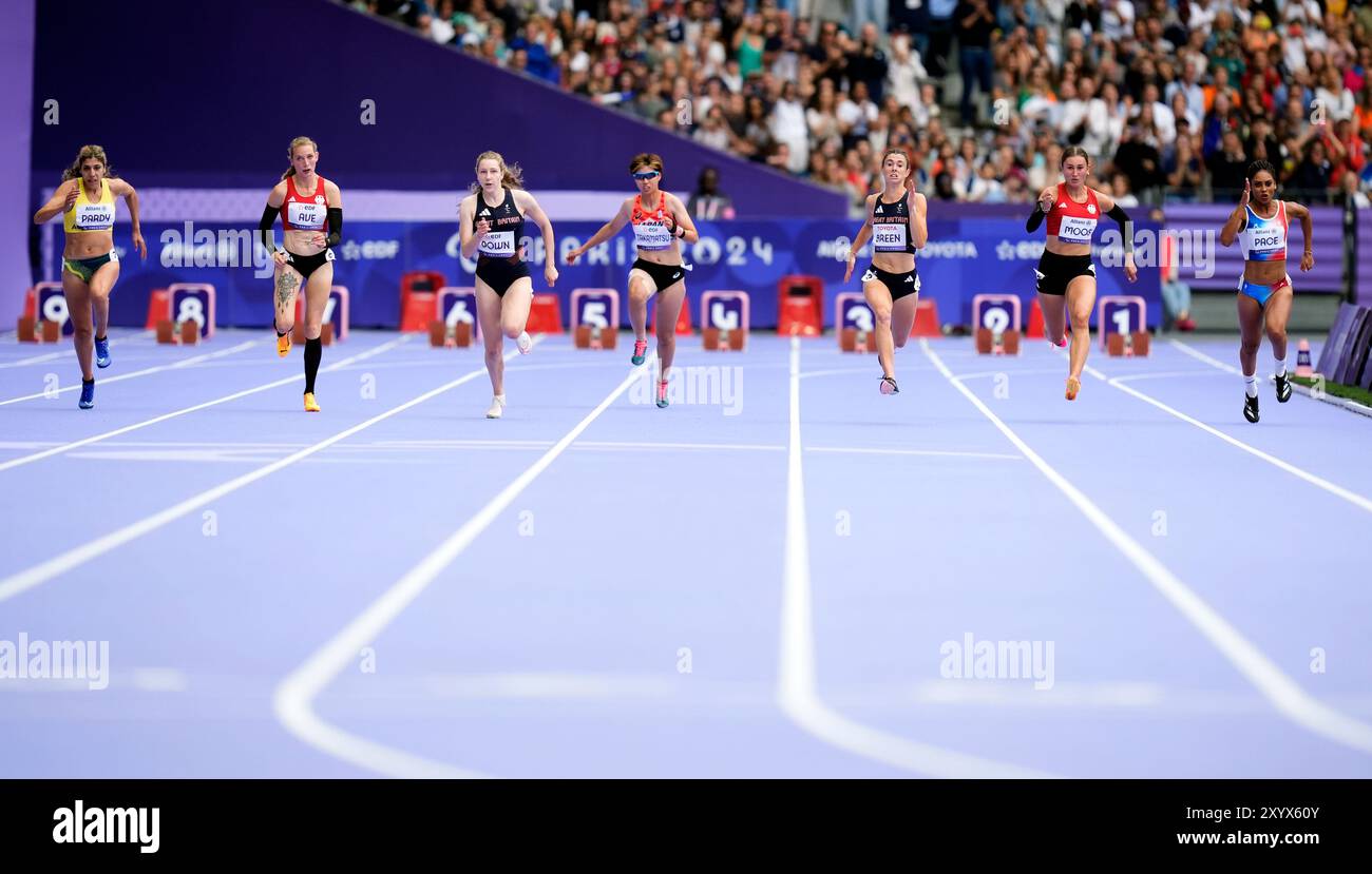 Great Britain's Maddie Down (3rd left) and Olivia Breen (3rd right ...