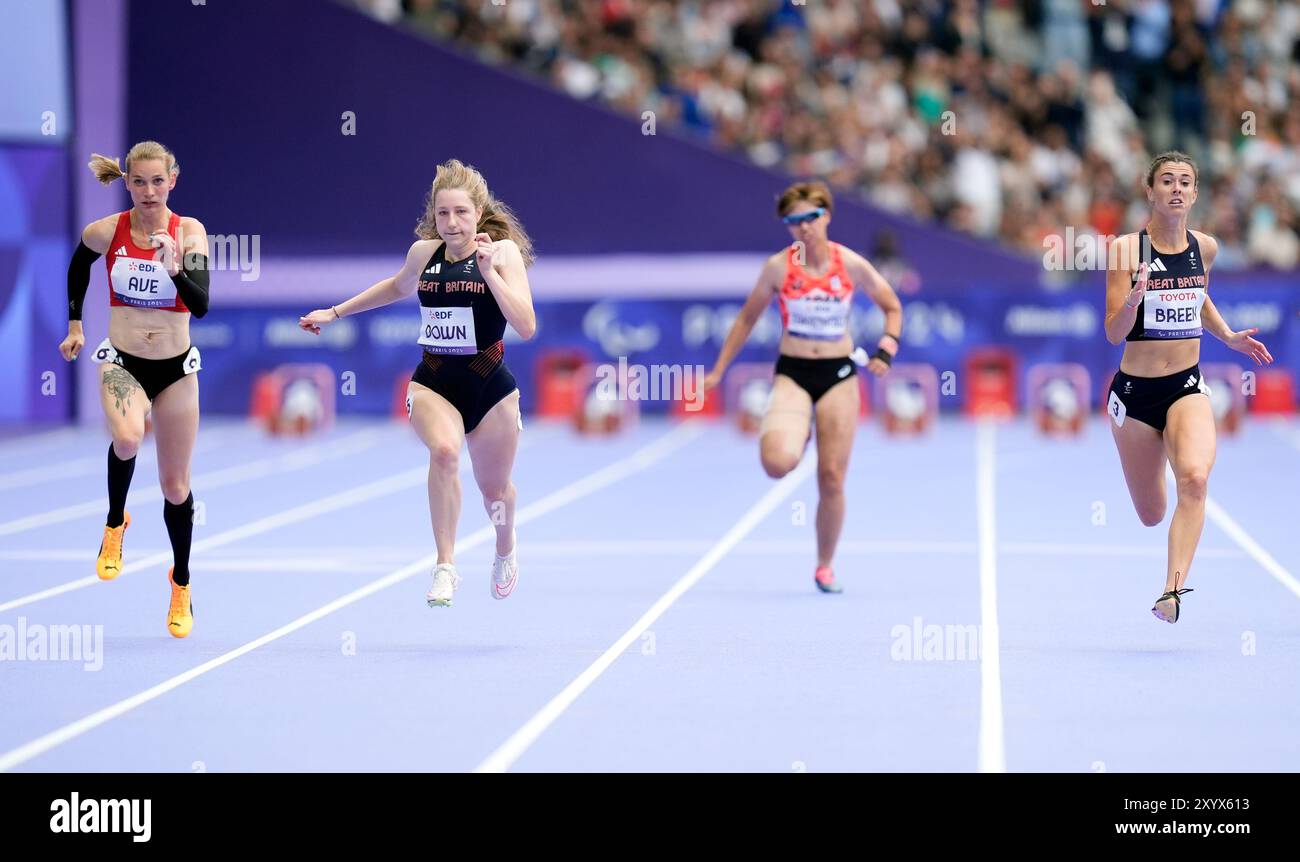 Great Britain's Maddie Down (2nd left) and Olivia Breen (right) during ...