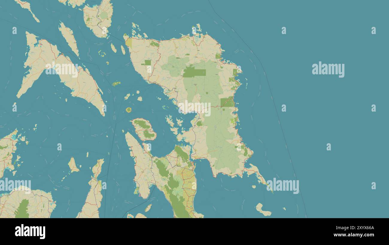 Samar Island in the Philippine Sea on a topographic, OSM Humanitarian style map Stock Photo - Alamy