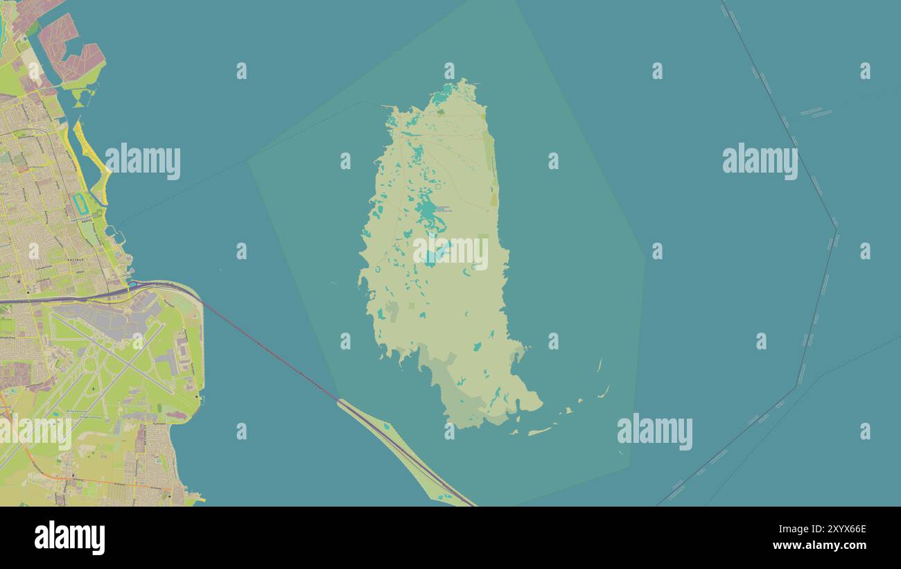 Saltholm Island in the Kattegat on a topographic, OSM Humanitarian ...