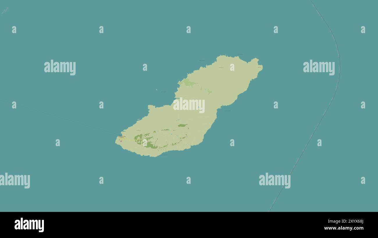 Isla San Cristobal in the South Pacific Ocean on a topographic, OSM ...