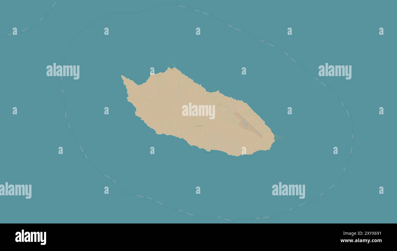 San Nicolas Island in the North Pacific Ocean on a topographic, OSM ...