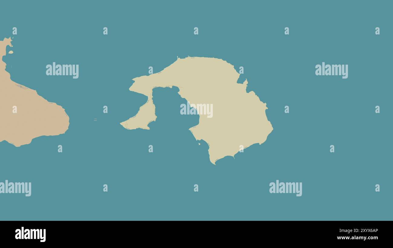Sanafir Island in the Red Sea on a topographic, OSM Humanitarian style ...