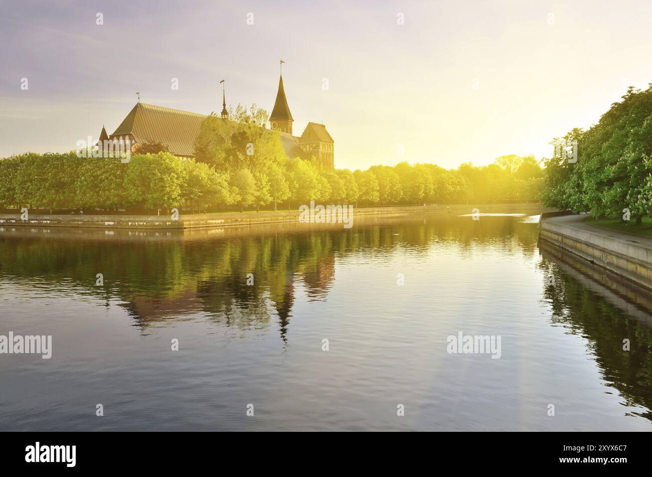 Konigsberg Cathedral on Kneiphof island. Gothic 14th century. Symbol of ...