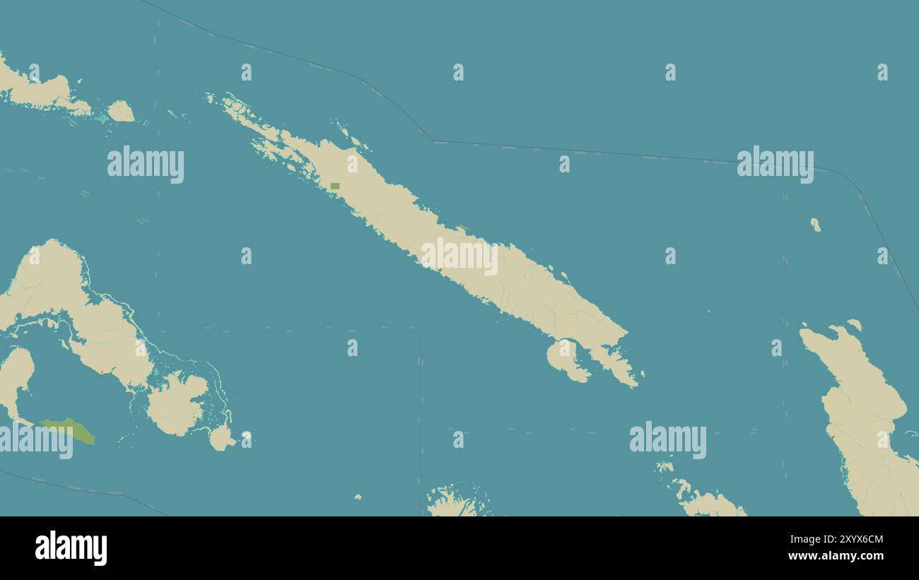Santa Isabel Island in the Solomon Sea on a topographic, OSM ...