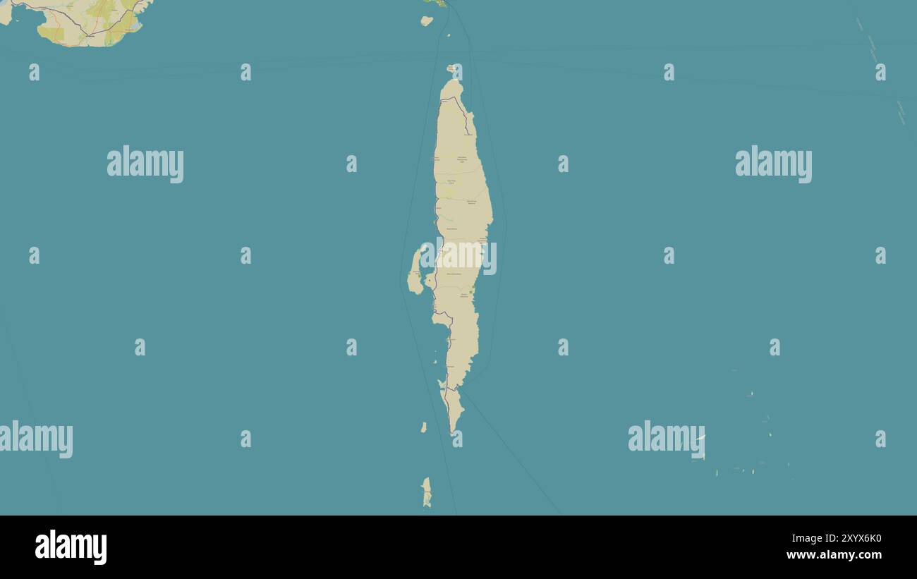 Selayar Island in the Banda Sea on a topographic, OSM Humanitarian ...