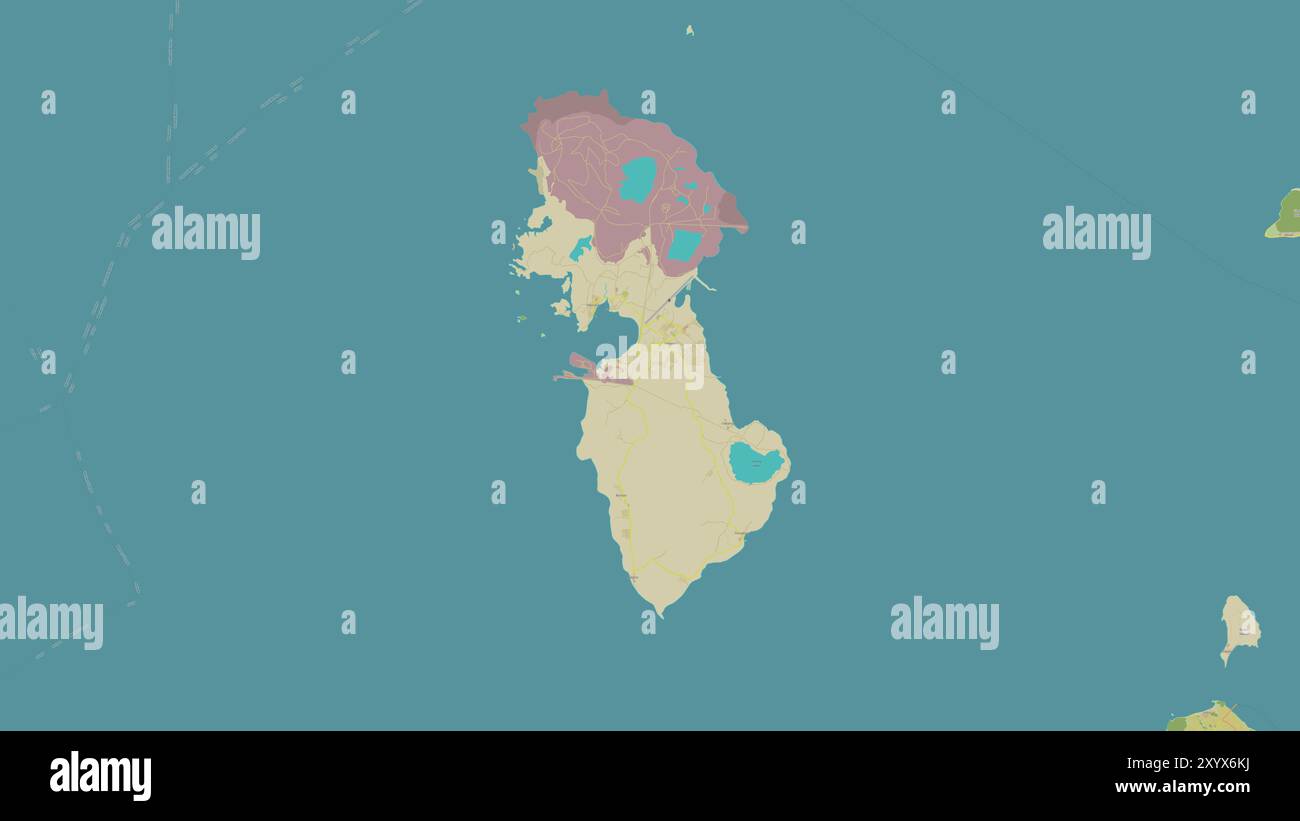 Semirara Island in the Sulu Sea on a topographic, OSM Humanitarian ...