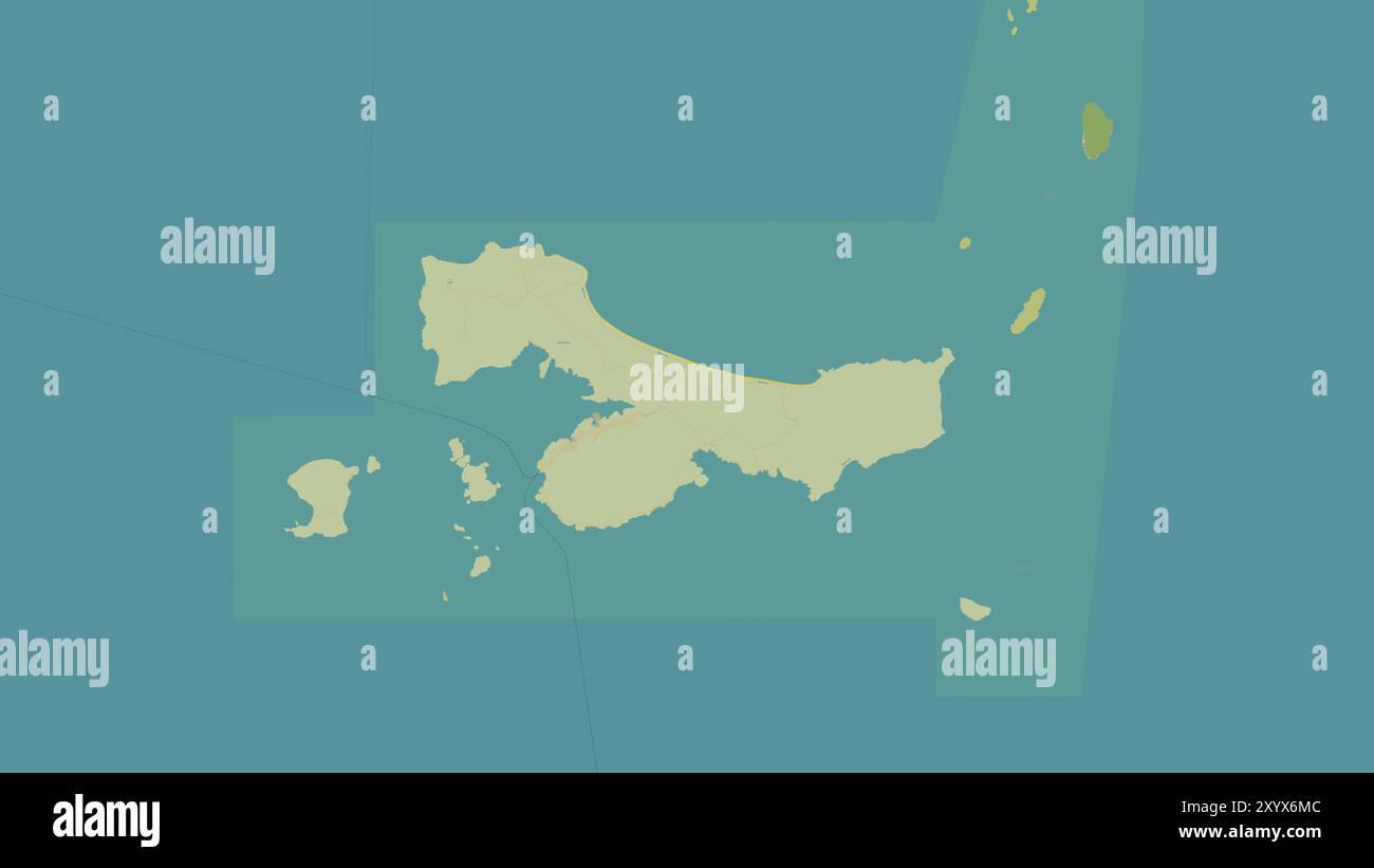 Pulau Serasan in the South China Sea on a topographic, OSM Humanitarian ...