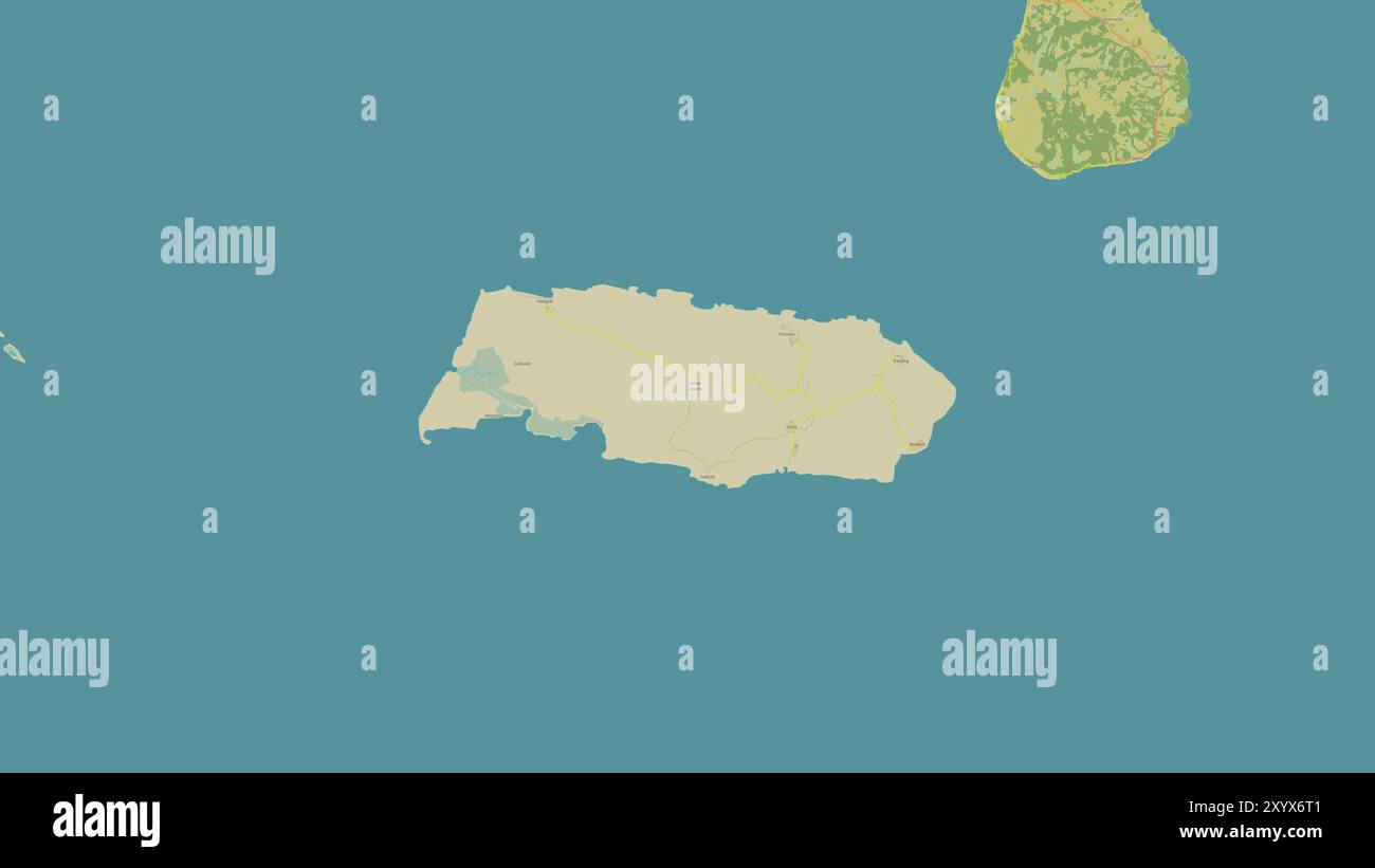 Sibay Island in the Sulu Sea on a topographic, OSM Humanitarian style ...