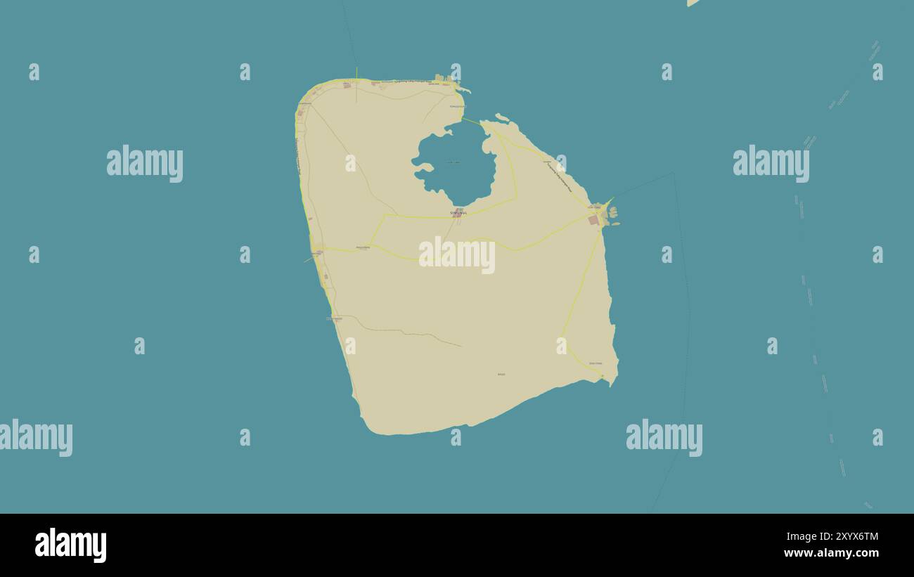 Simunul Island in the Celebes Sea on a topographic, OSM Humanitarian ...