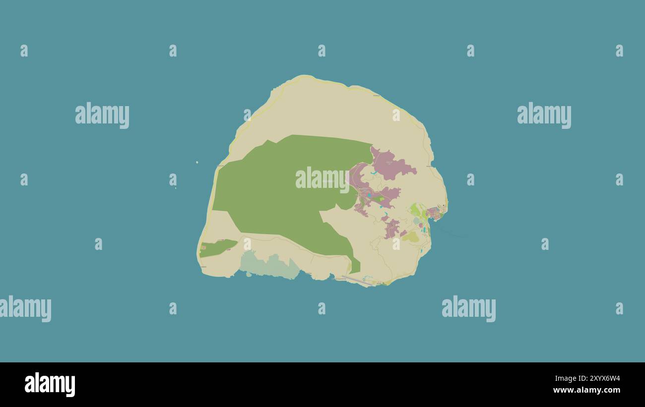 Simberi Island in the South Pacific Ocean on a topographic, OSM ...