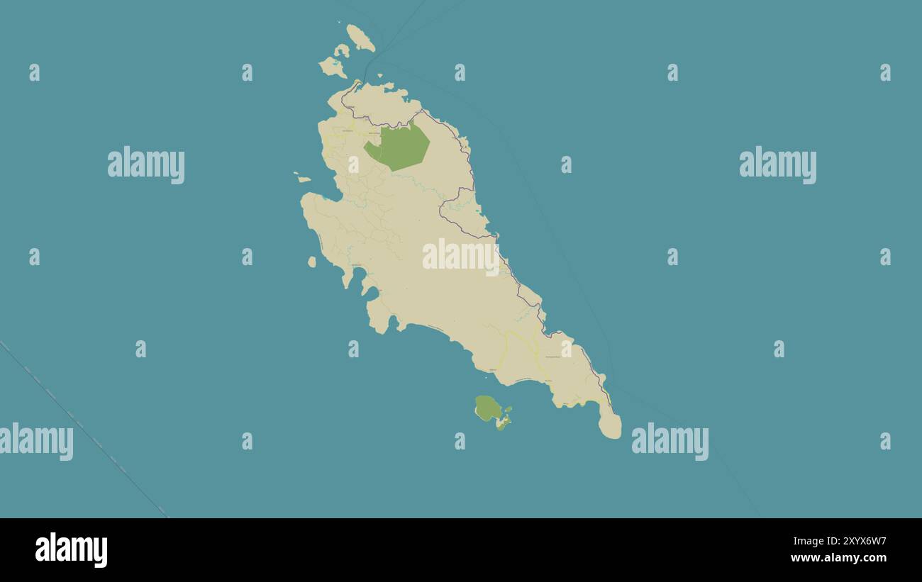 Pulau Sipora in the Indian Ocean on a topographic, OSM Humanitarian ...