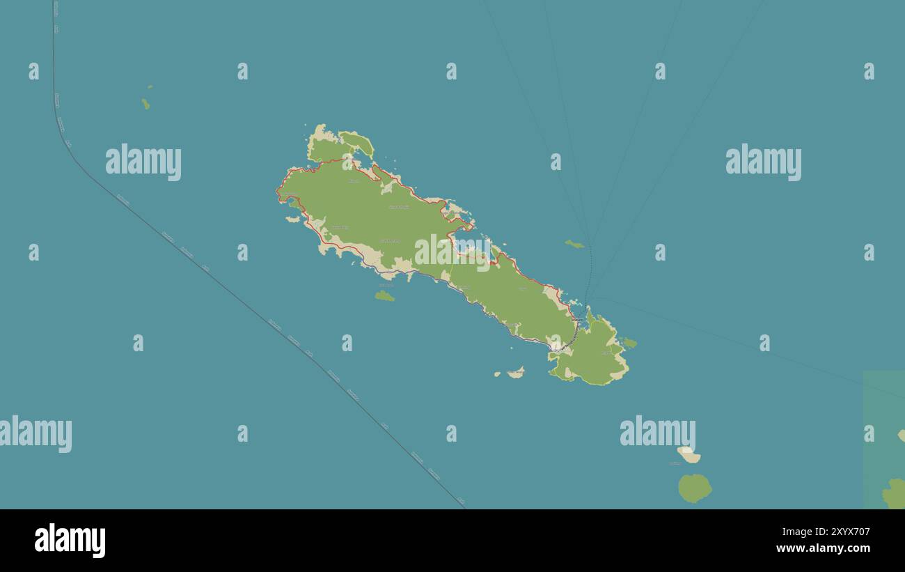 Pulau Simeulue in the Indian Ocean on a topographic, OSM Humanitarian ...