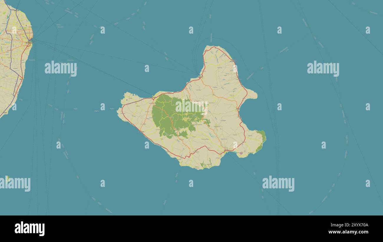Siquijor Island in the Philippine Sea on a topographic, OSM Humanitarian style map Stock Photo ...