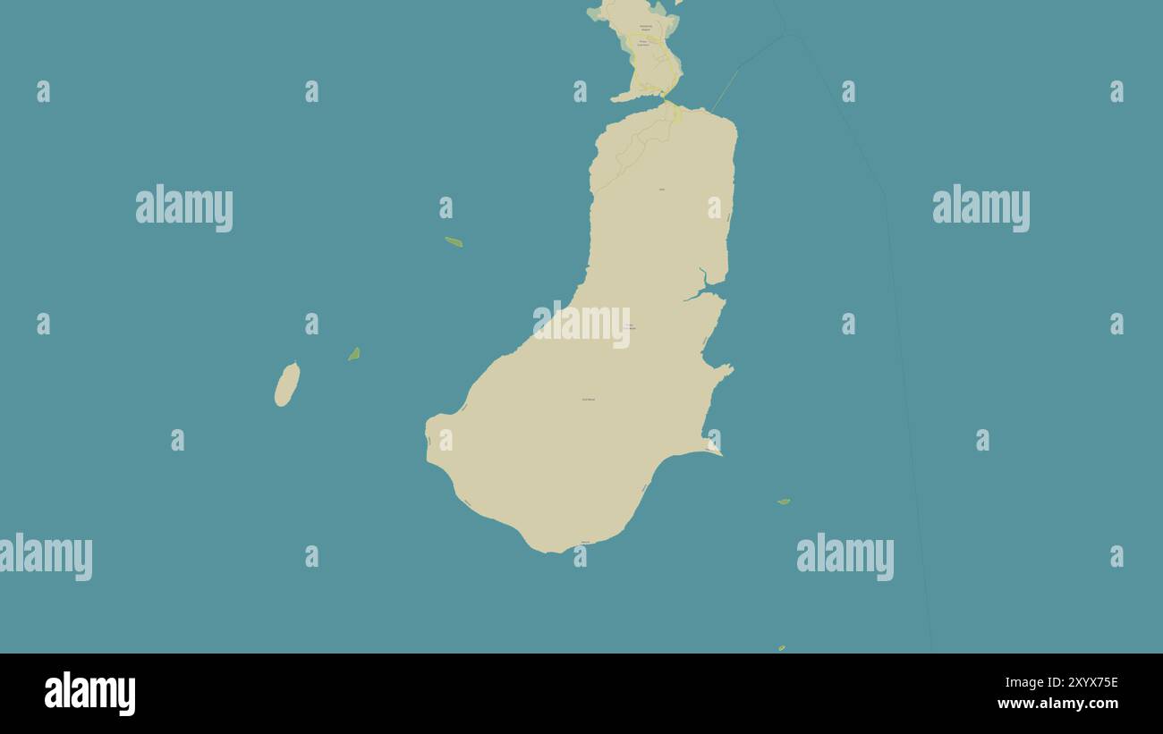Pulau Subi Besar in the South China Sea on a topographic, OSM ...