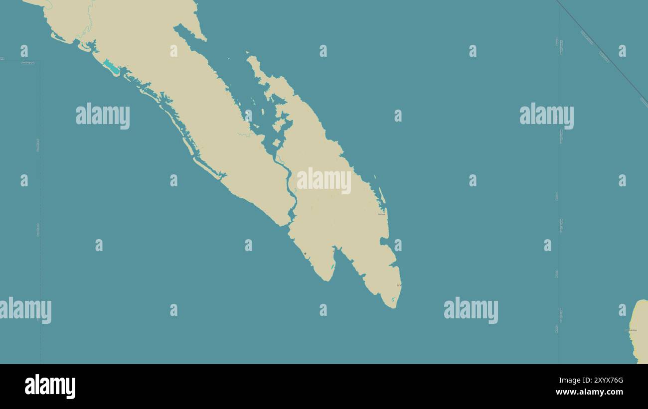 South Malaita Island in the Solomon Sea on a topographic, OSM ...