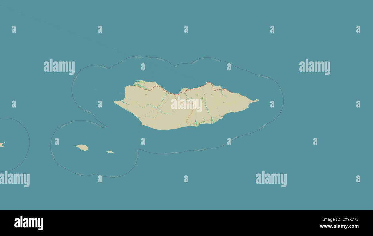 Socotra Island in the Arabian Sea on a topographic, OSM Humanitarian ...