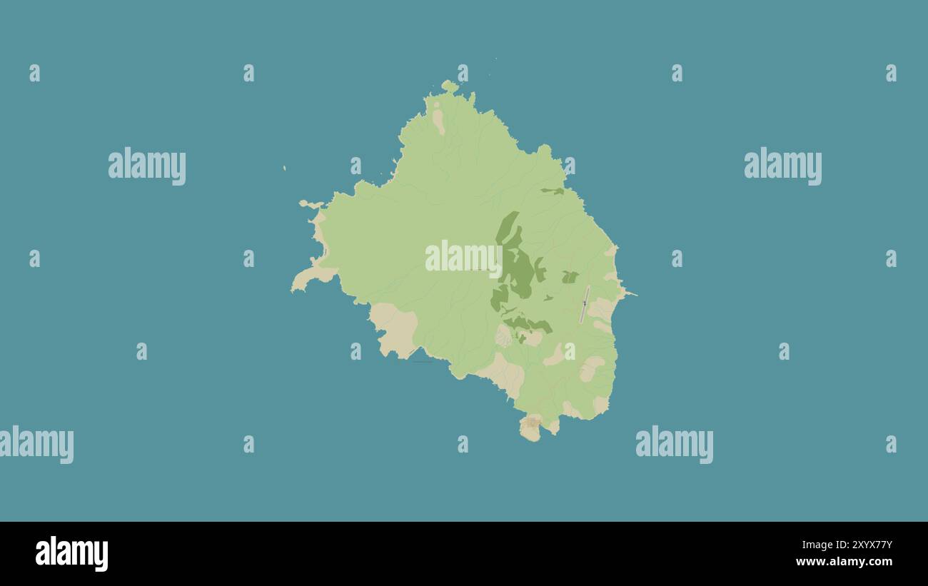 Socorro Island in the North Pacific Ocean on a topographic, OSM ...