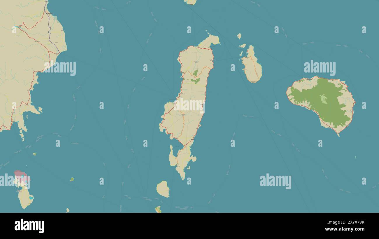 Tablas Island in the Philippine Sea on a topographic, OSM Humanitarian style map Stock Photo - Alamy