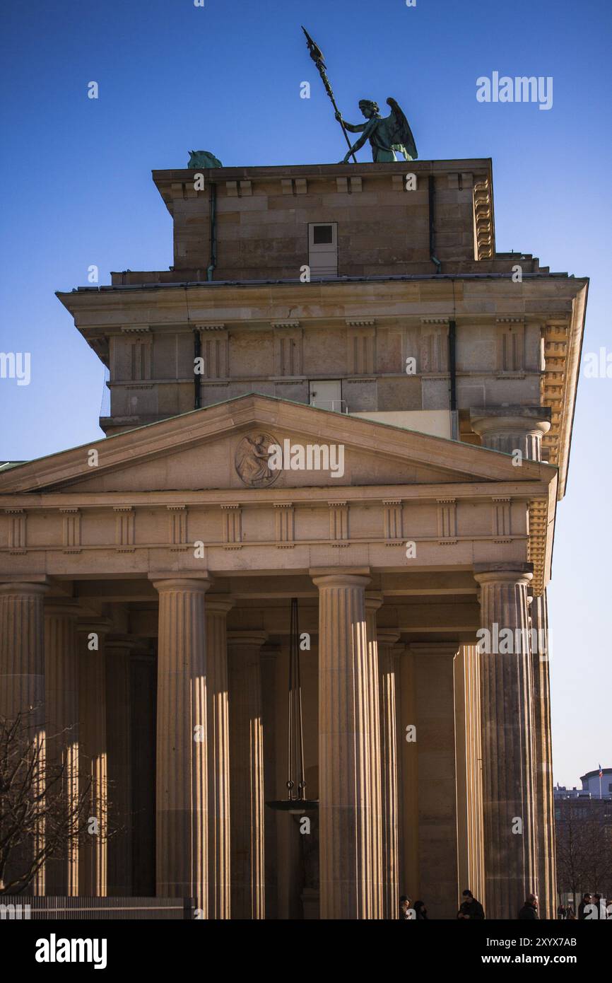 Details of Brandenburg Gate, side view Stock Photo - Alamy