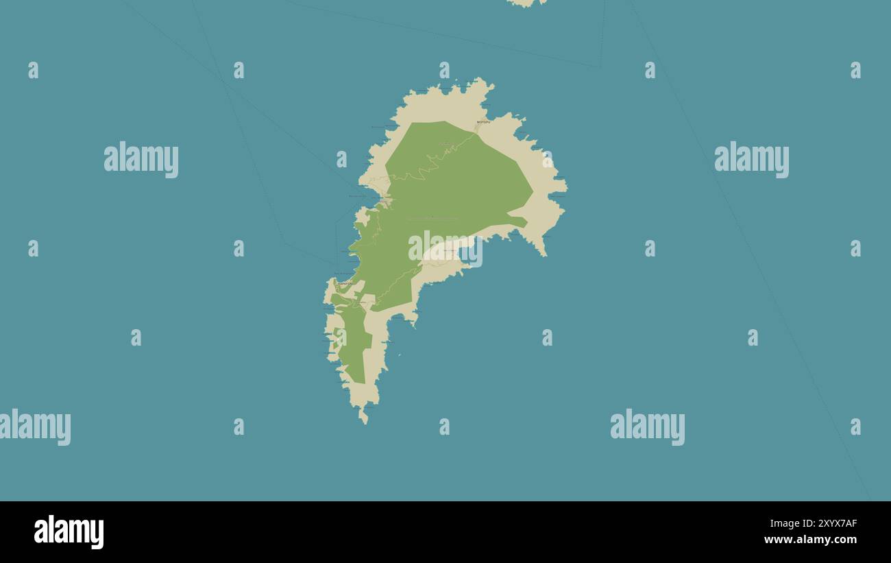Tahuata Island in the South Pacific Ocean on a topographic, OSM ...