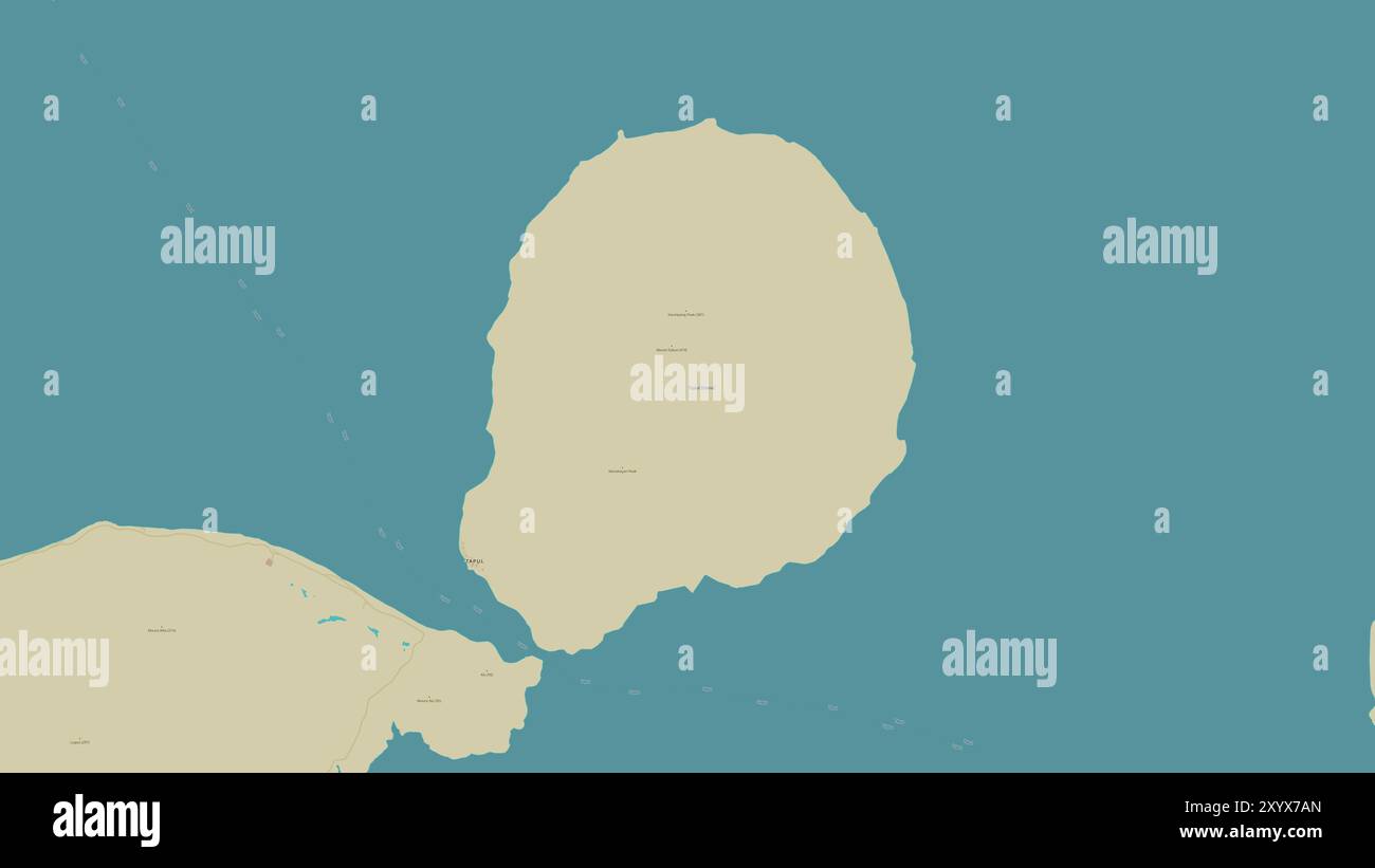 Tapul Island in the Celebes Sea on a topographic, OSM Humanitarian ...