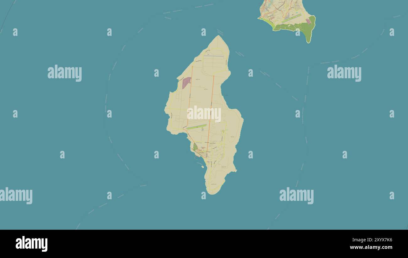 Tinian Island in the Philippine Sea on a topographic, OSM Humanitarian ...