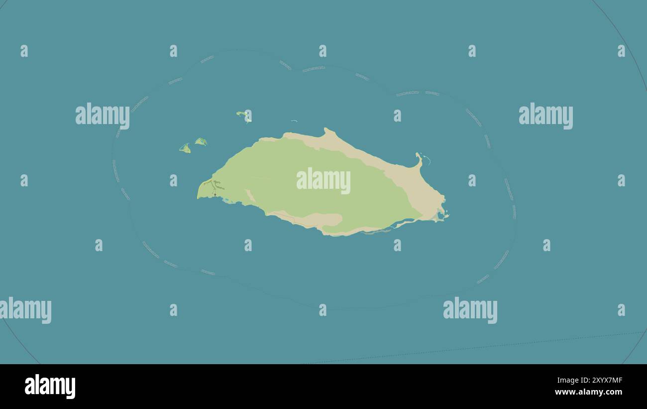 Tortuga Island in the Caribbean Sea on a topographic, OSM Humanitarian ...