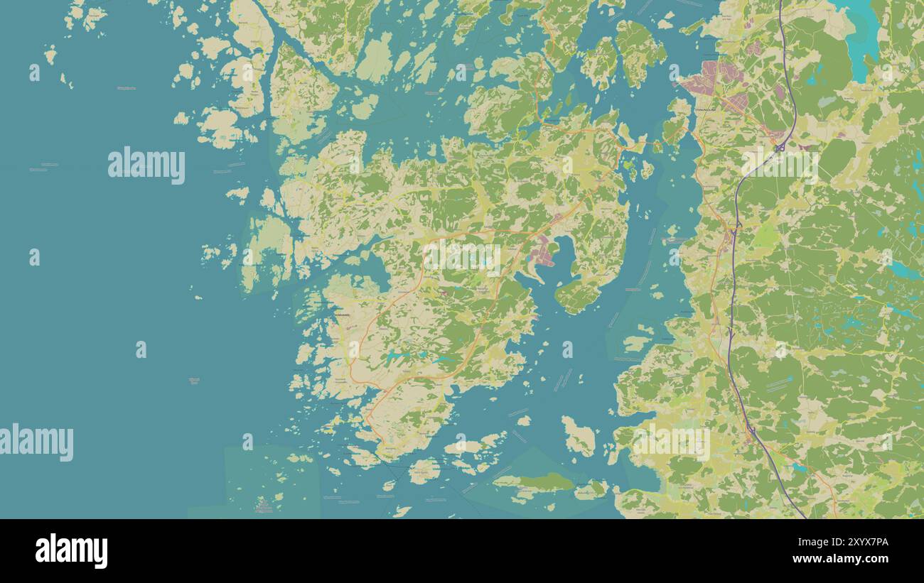 Tjorn Island in the Kattegat on a topographic, OSM Humanitarian style ...