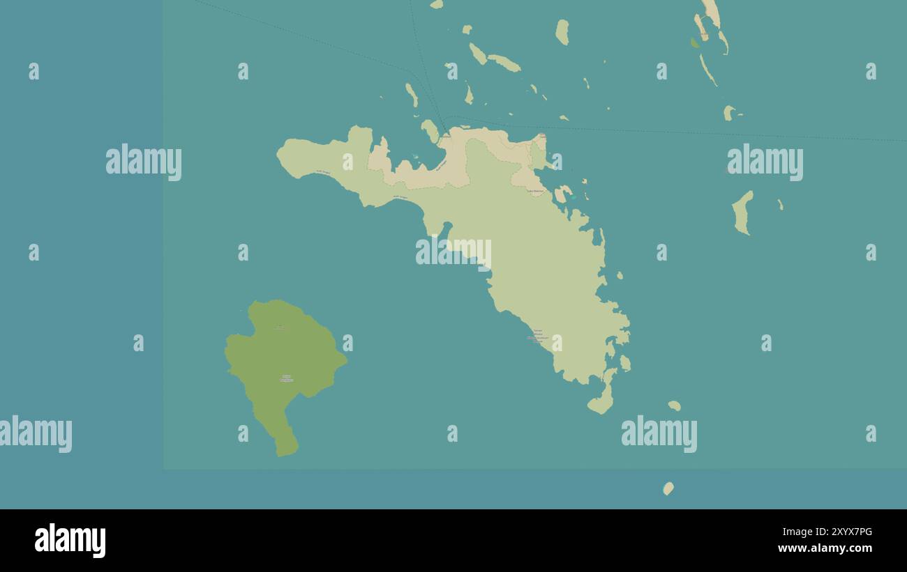 Pulau Tuangku in the Indian Ocean on a topographic, OSM Humanitarian ...