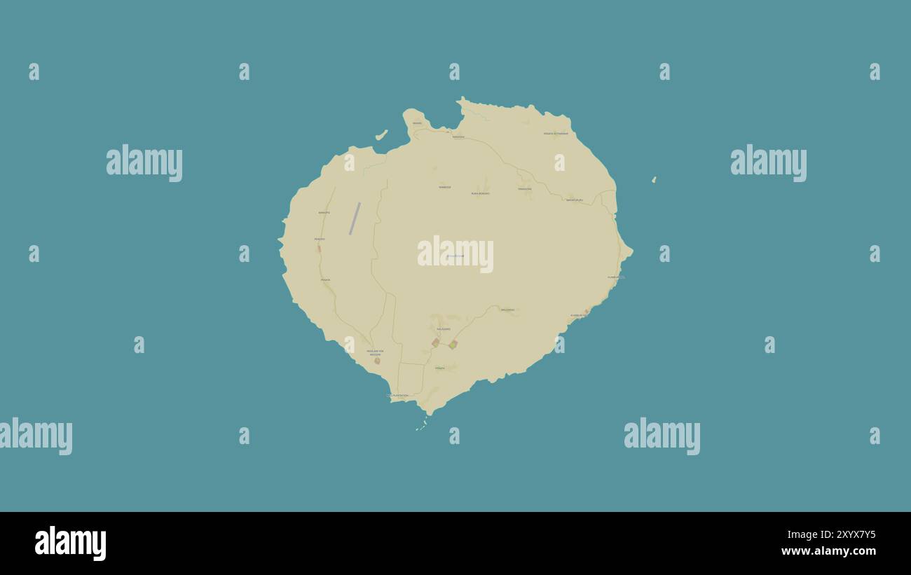 Unea Island in the Bismarck Sea on a topographic, OSM Humanitarian ...