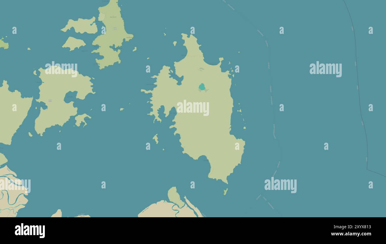 Vanderlin Island in the Arafura Sea on a topographic, OSM Humanitarian ...
