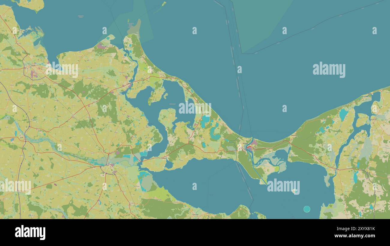 Uznam - Usedom Island in the Baltic Sea on a topographic, OSM ...