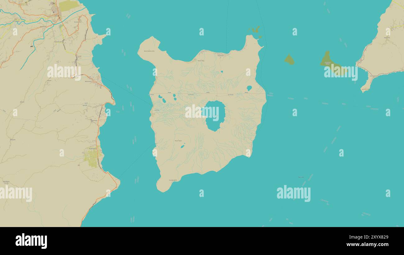 Volcano Island in the Sulu Sea on a topographic, OSM Humanitarian style map Stock Photo - Alamy