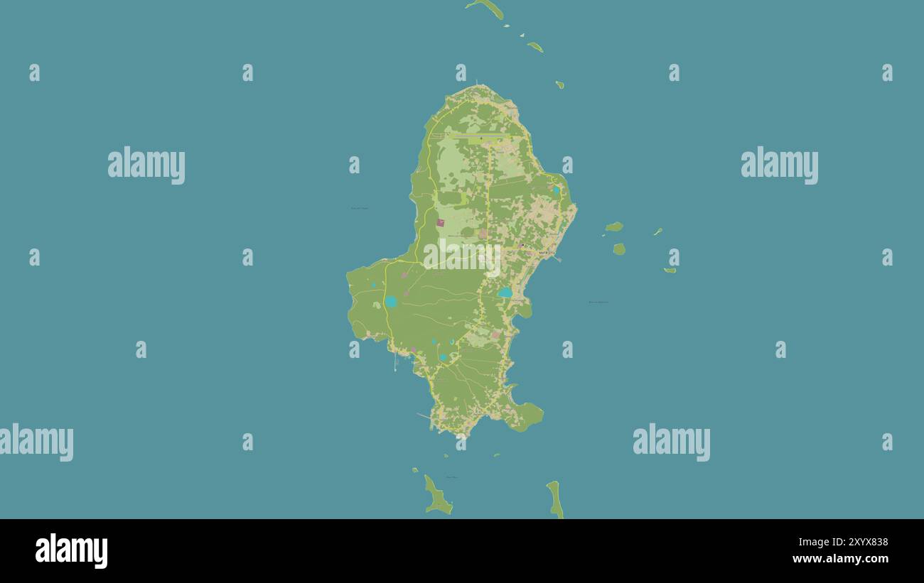 Ile Uvea in the South Pacific Ocean on a topographic, OSM Humanitarian ...