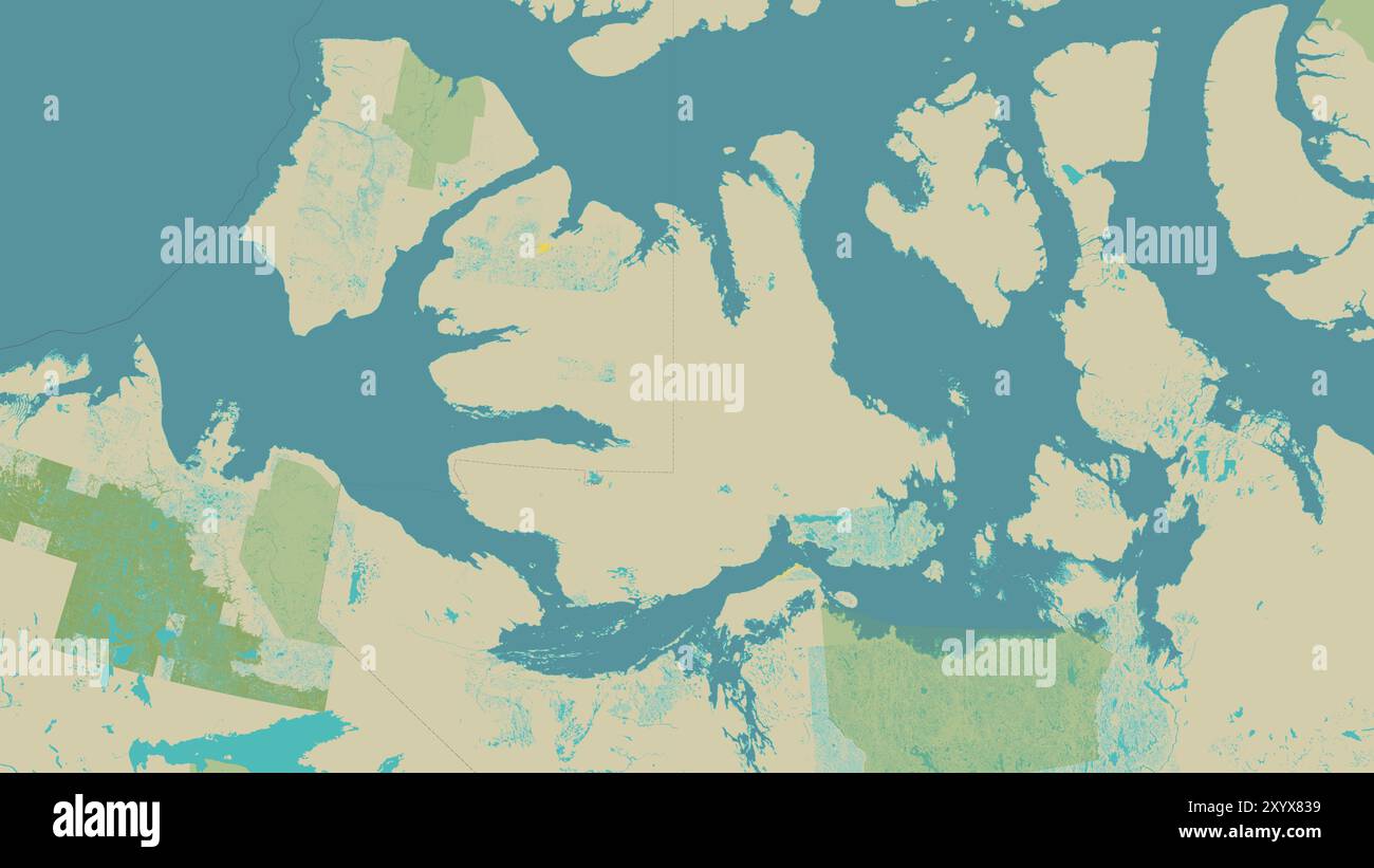 Victoria Island in the The Northwestern Passages on a topographic, OSM ...