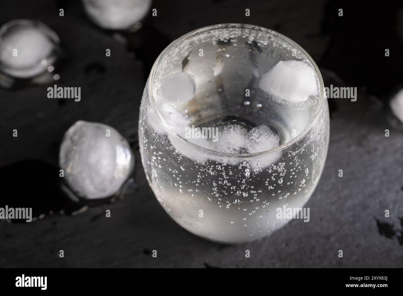 carbonated water with ice, ice soda water with a lot of gas Stock Photo ...