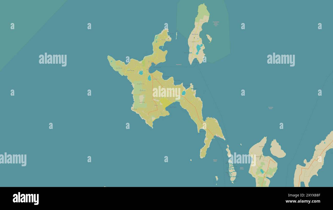 Westray Island in the North Sea on a topographic, OSM Humanitarian ...