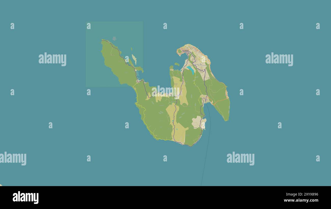 Pulau Weh in the Andaman or Burma Sea on a topographic, OSM ...