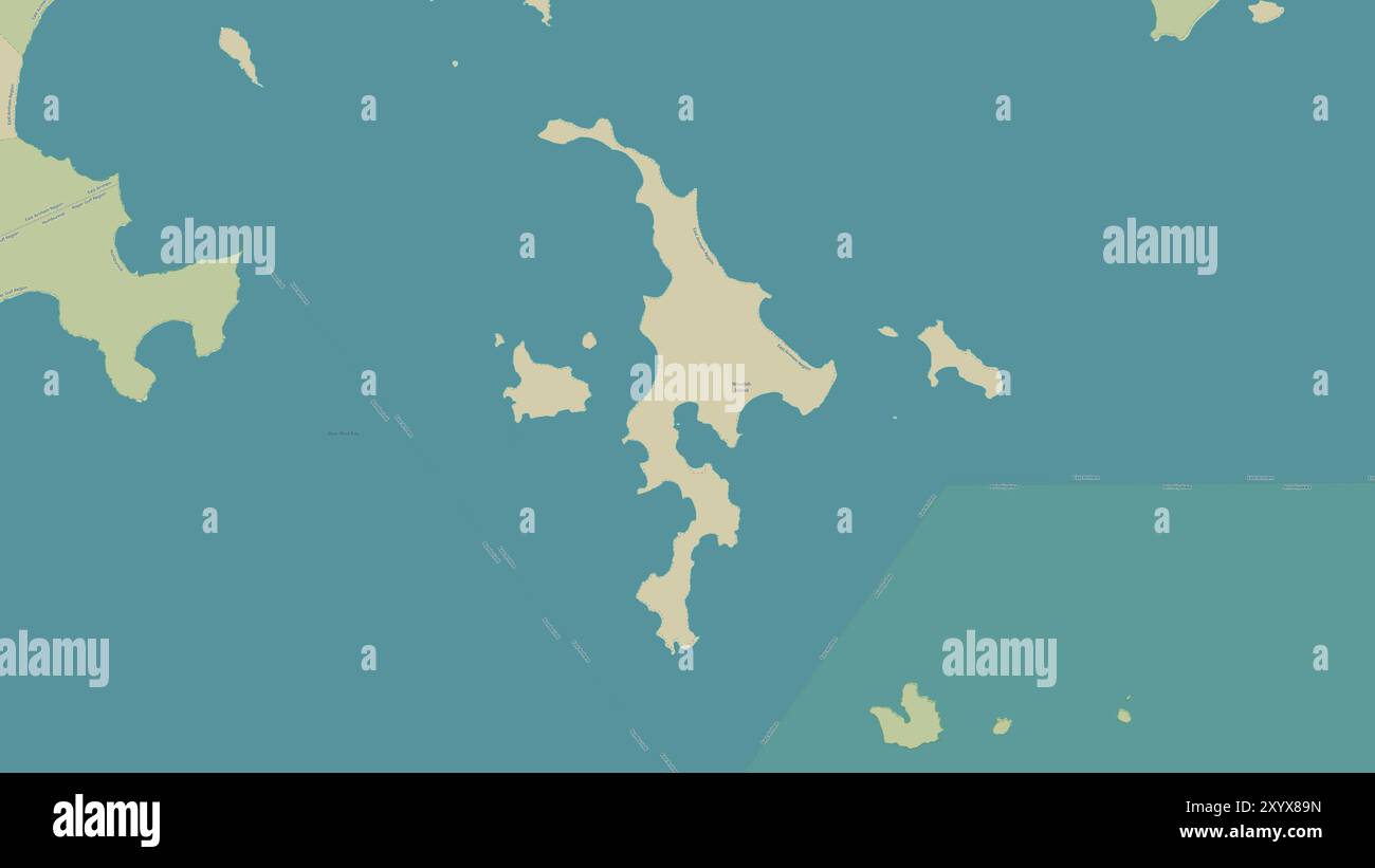 Woodah Island in the Arafura Sea on a topographic, OSM Humanitarian ...