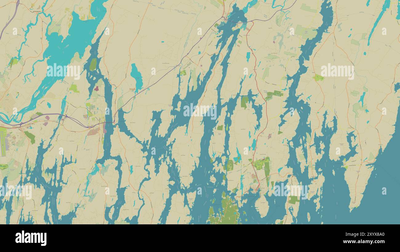 Westport Island in the North Atlantic Ocean on a topographic, OSM ...