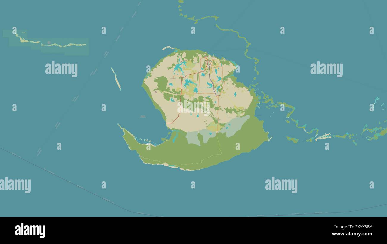 Isle of Youth in the Caribbean Sea on a topographic, OSM Humanitarian style map Stock Photo - Alamy
