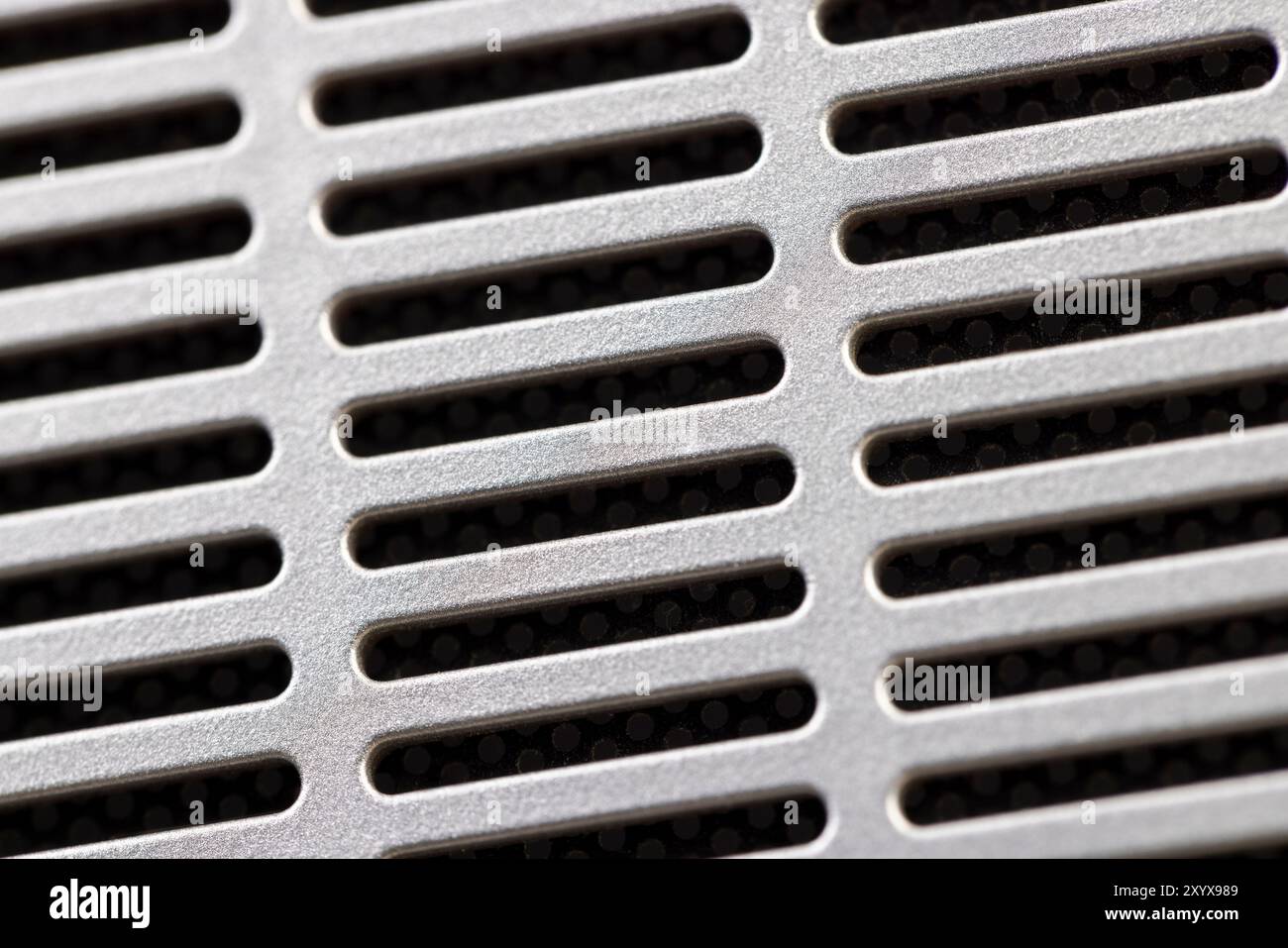 old plastic silver grille close up, ventilation grille made of plastic ...