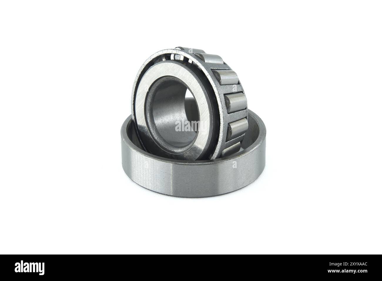 Single row cylindrical roller bearing isolated on white background ...