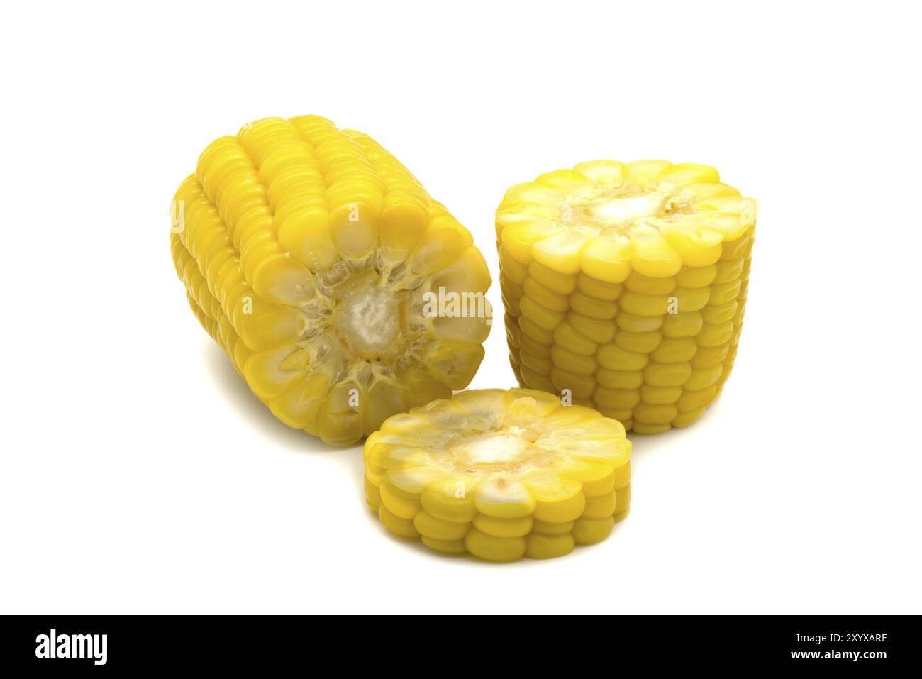 Closeup of sweet corn isolated on white background Stock Photo - Alamy