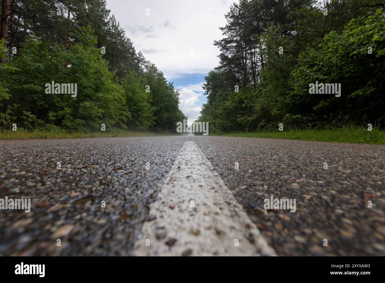 Wet rainy tarmac view hi-res stock photography and images - Alamy