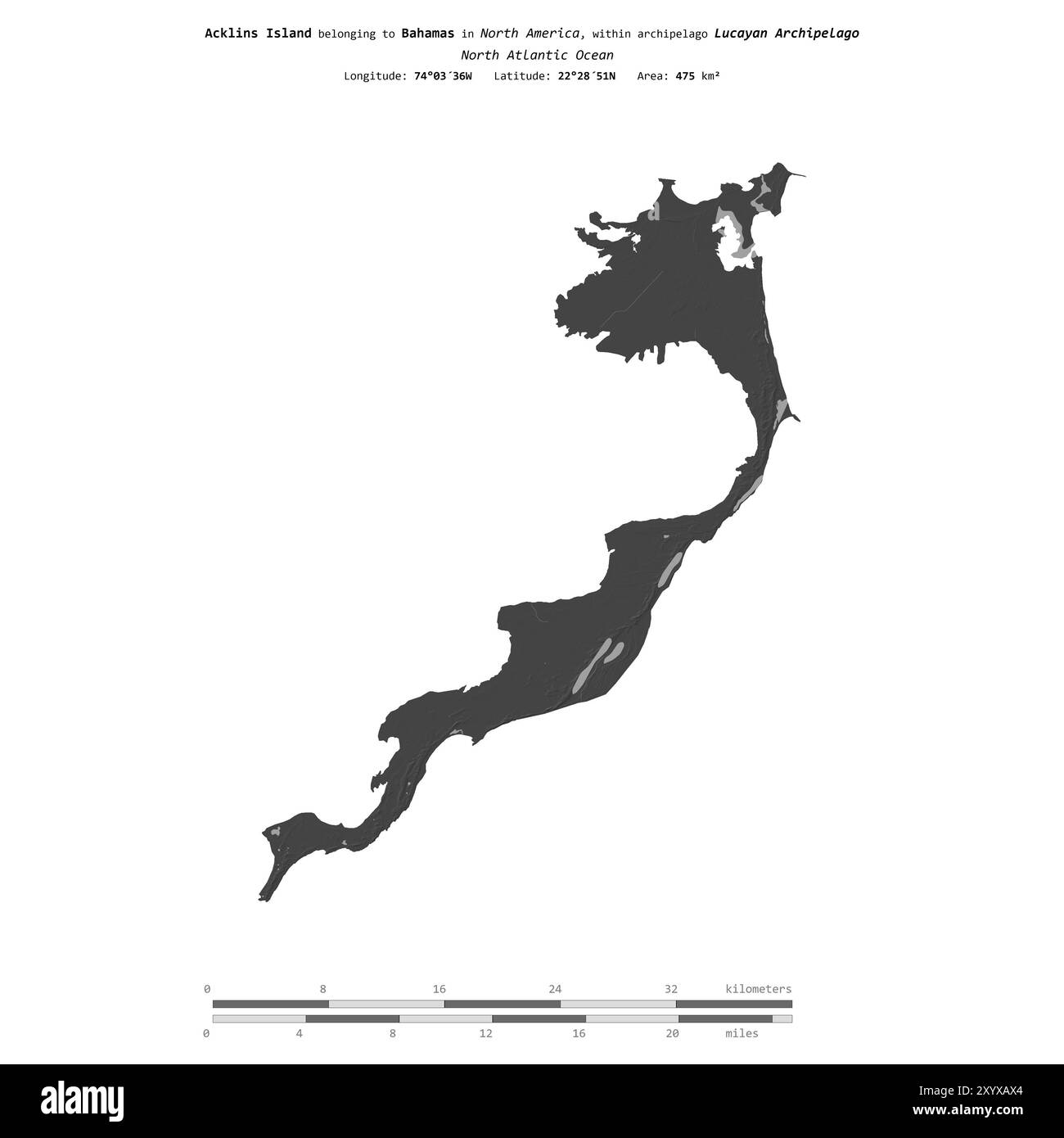 Acklins Island in the North Atlantic Ocean, belonging to Bahamas ...